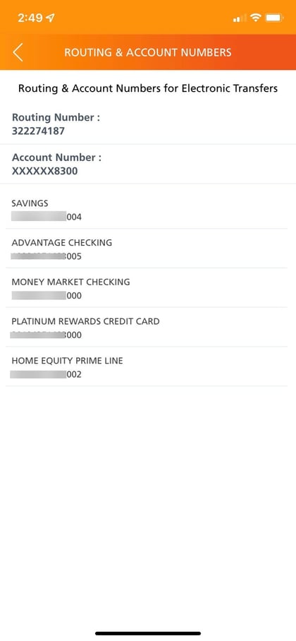 Mobile App: How to Find Your Routing and Account Numbers